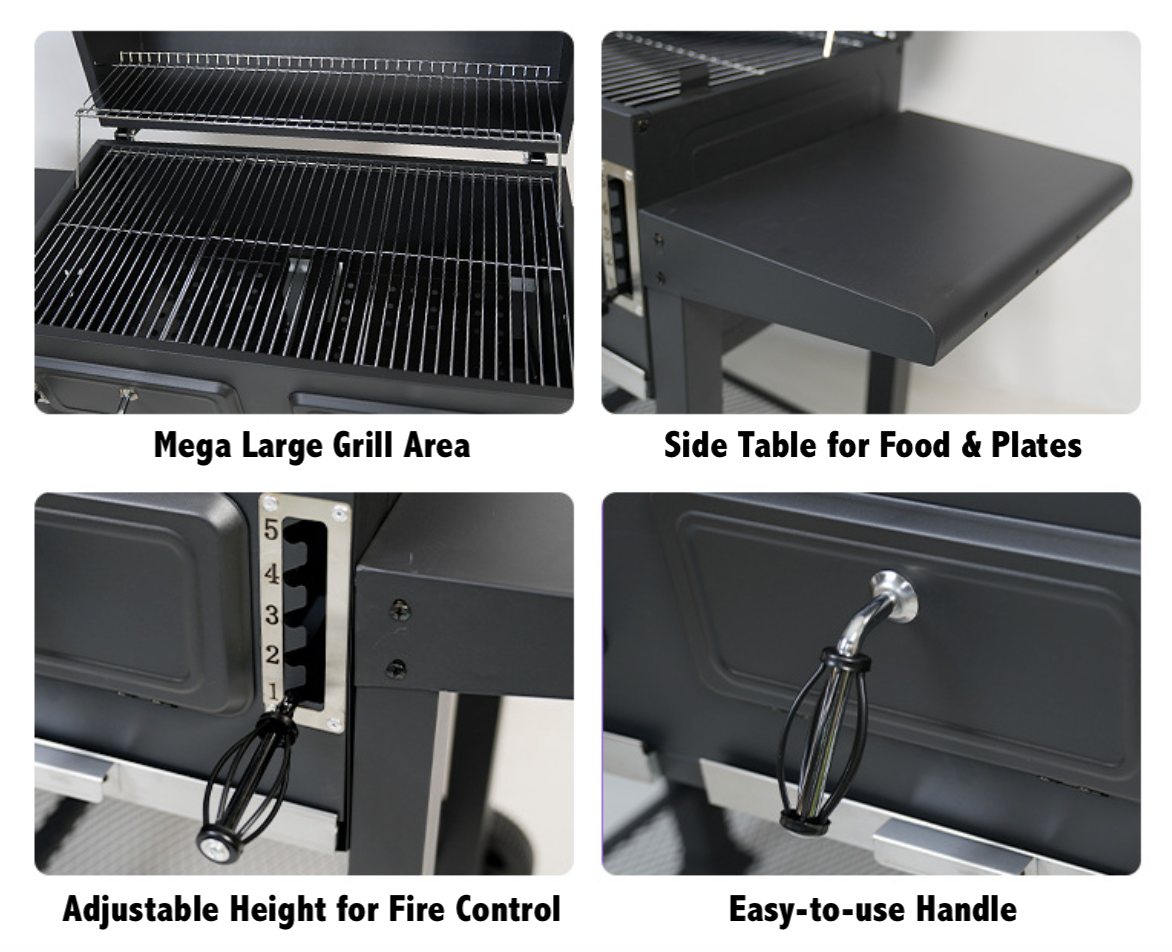 Mega Adjustable Height BBQ Barbecue Grill – HK Outdoor Furniture